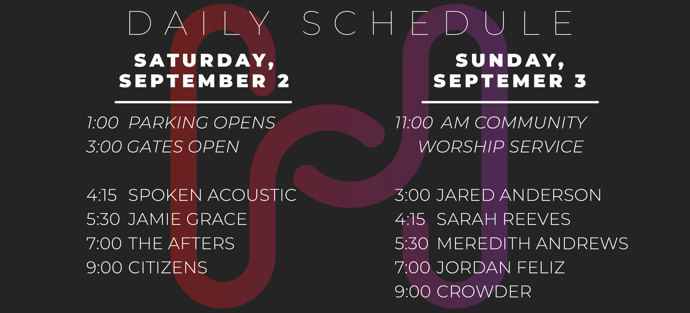 SCHEDULE - HORIZON